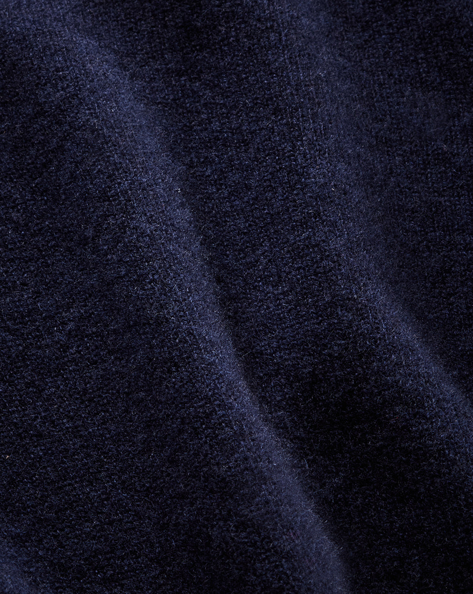 Nelia Cashmere Pullover | Button Accent in Navy | Veronica Beard