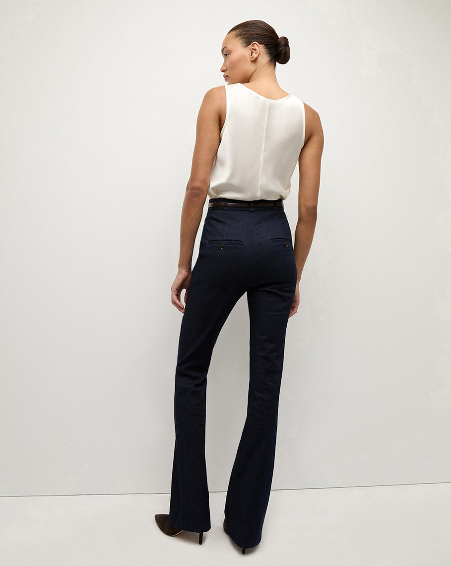 Sabrina Stretch-Silk Tank Top in Ivory | Veronica Beard