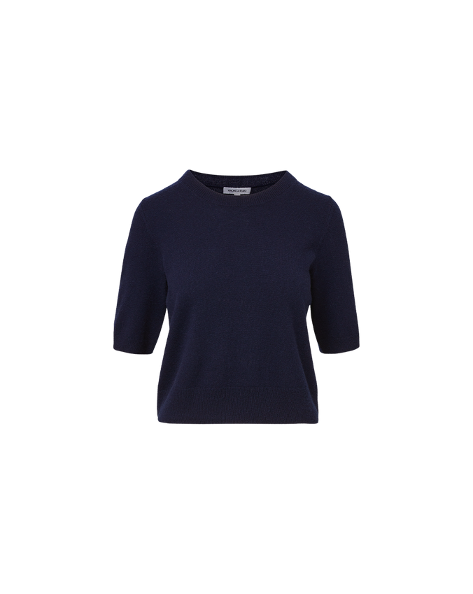 Shana Cashmere Half Sleeve Sweater in Navy | Veronica Beard