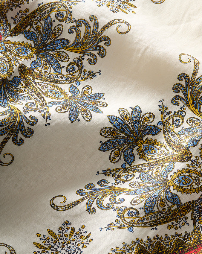 Petra Linen Maxi Dress in Cream & Red | Veronica Beard