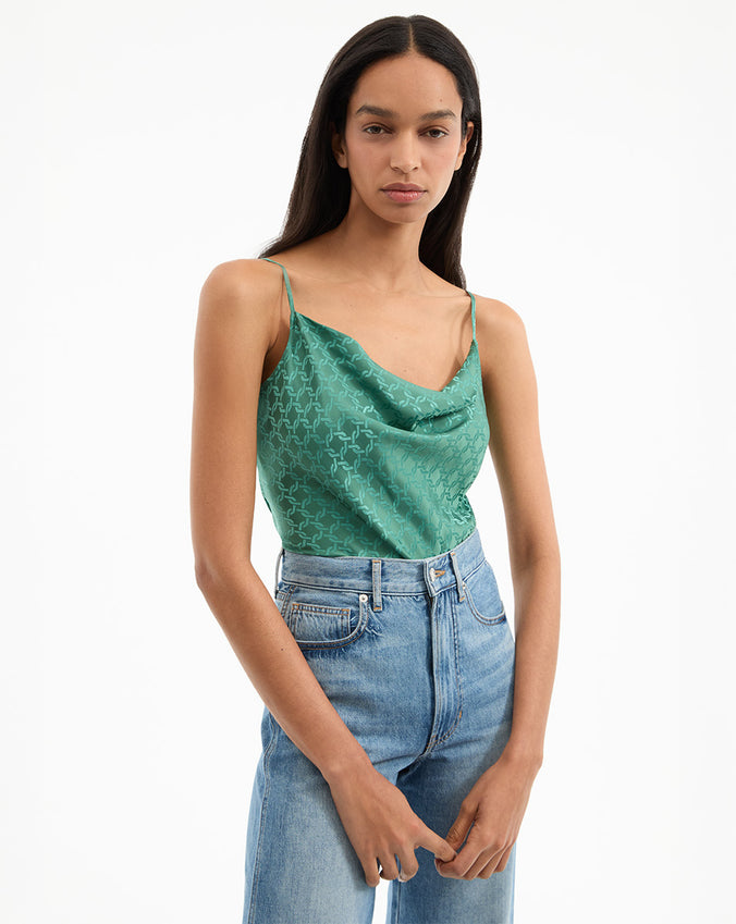 Sola Tank Top in Teal Clover | Veronica Beard