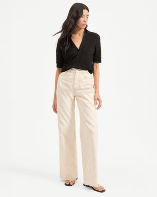 Issa Knit Polo in Black | Veronica Beard