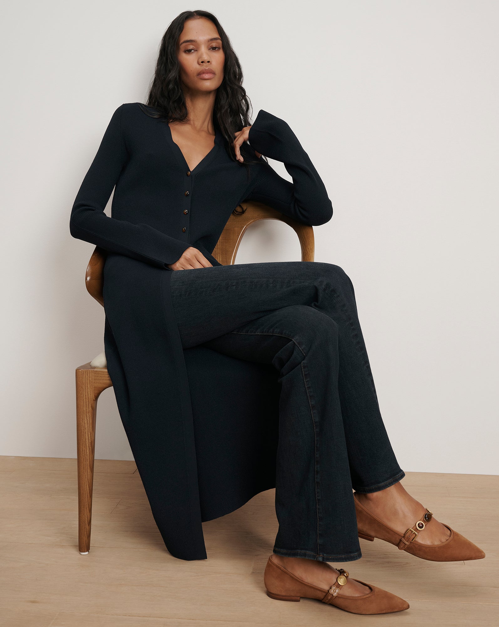 Tulsi Duster Cardigan in Navy | Veronica Beard