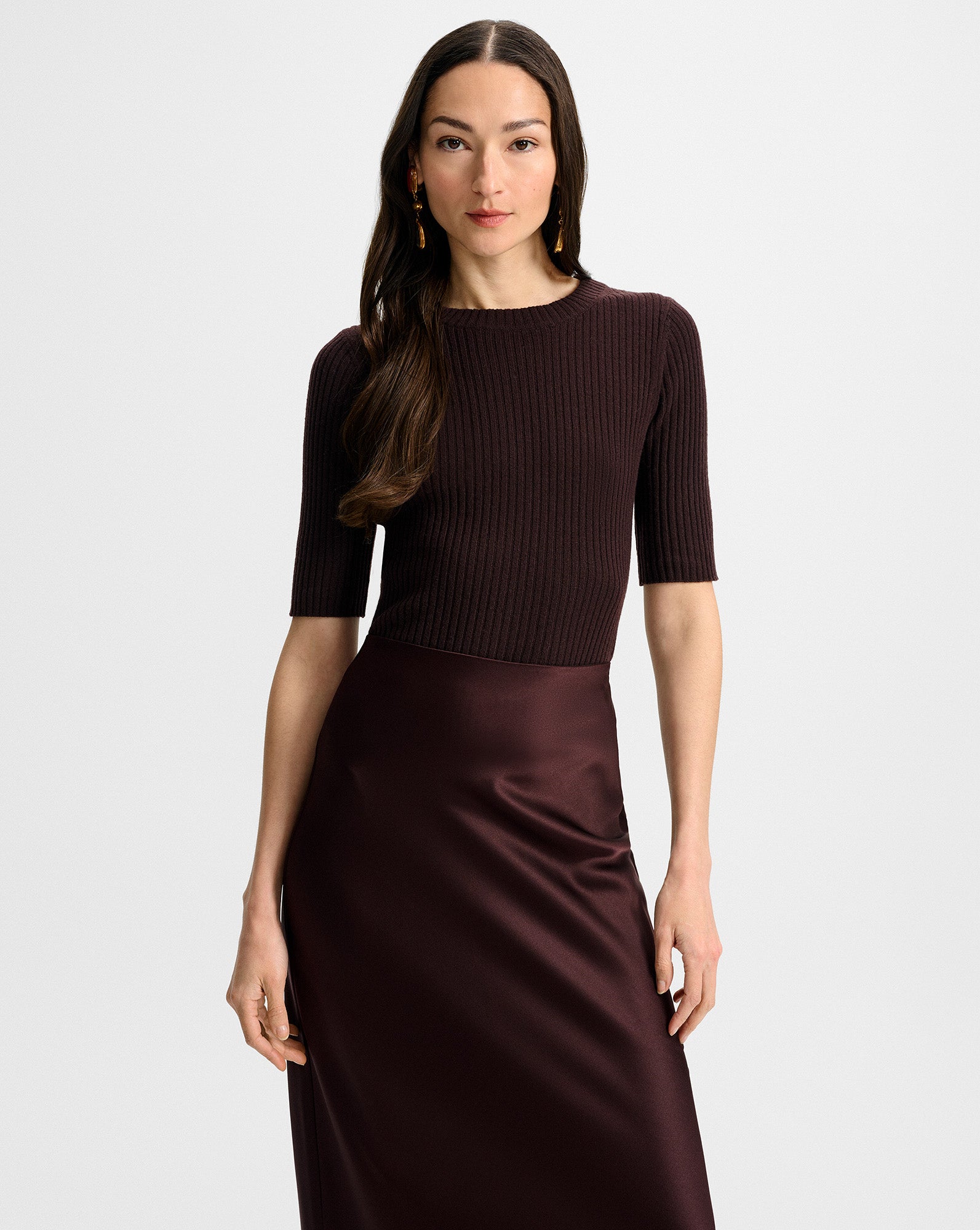 Emil Cashmere Pullover in Dark Currant | Veronica Beard