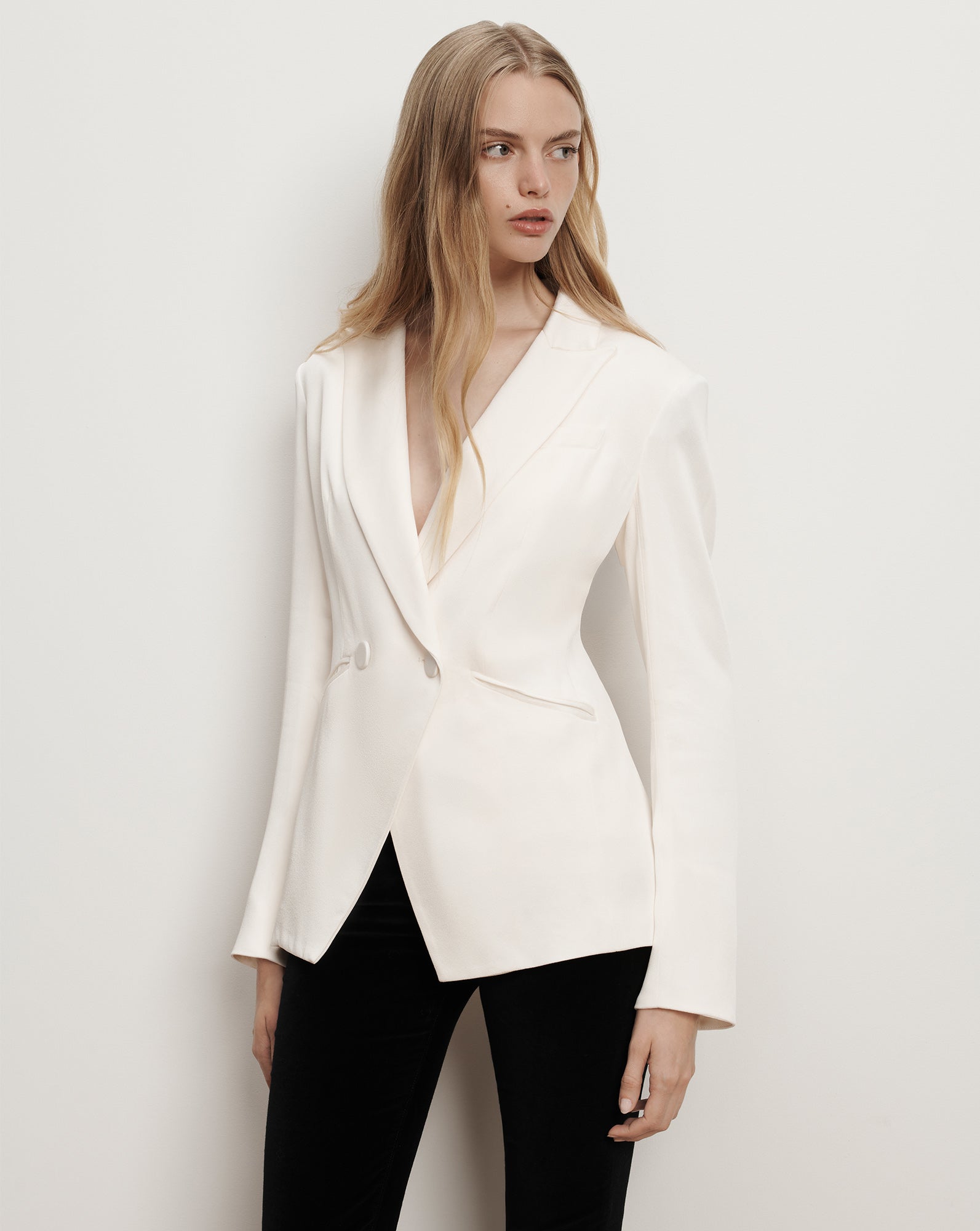 Rickie Jacket in Off-White Dove | Veronica Beard