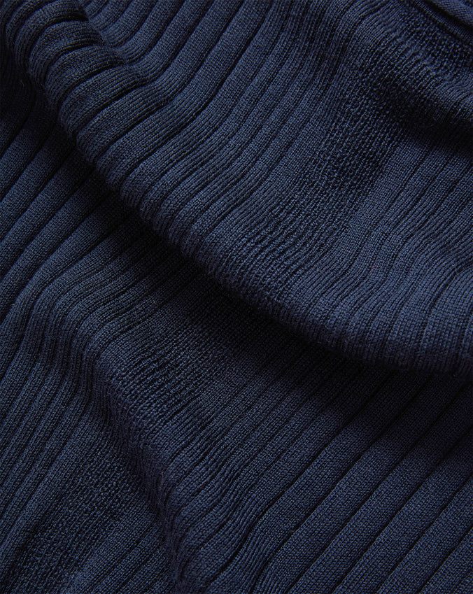 Birke Merino Wool Ribbed Tank Top in Navy | Veronica Beard