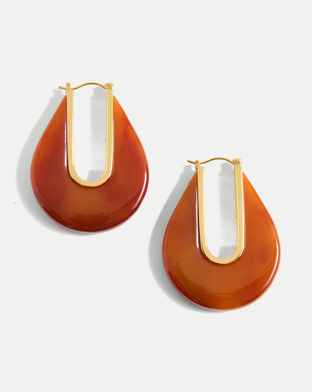 Resin Drop Hoop Earring in Rust | Veronica Beard