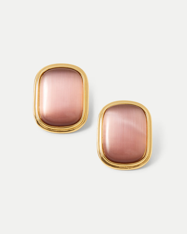 Cat’s Eye Stone Earring in Plum | Veronica Beard