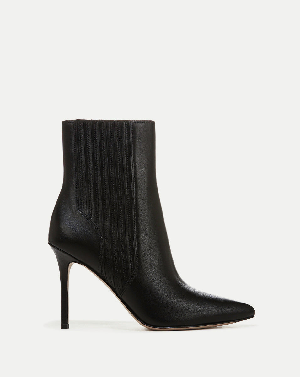 Lisa Leather Stiletto-Heel Bootie | Veronica Beard