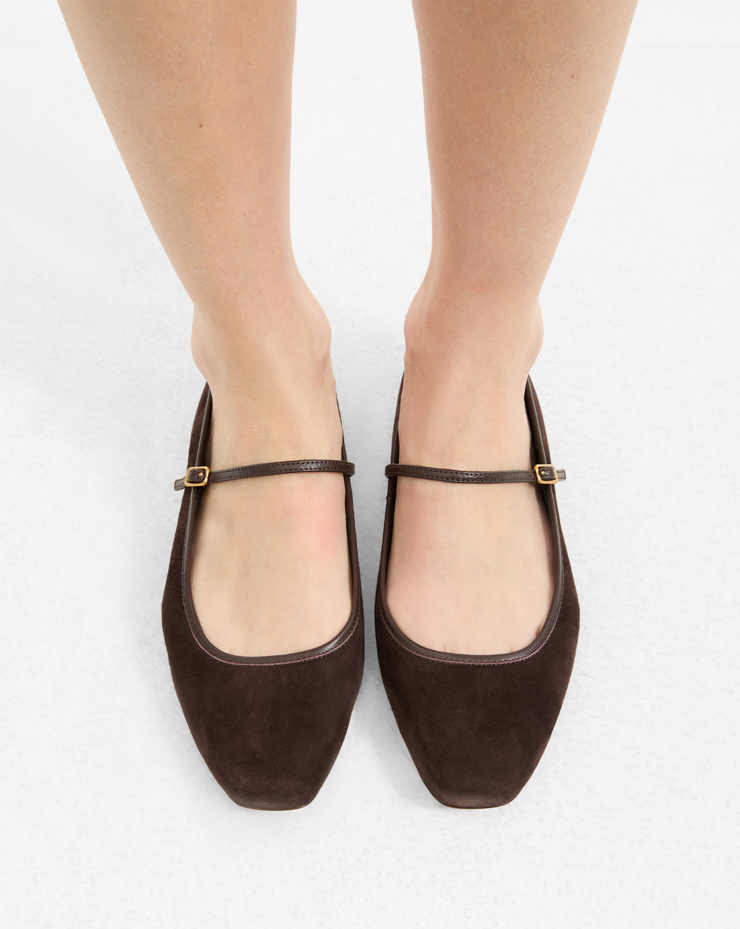 Ellie Suede Flat in Black Espresso | Veronica Beard