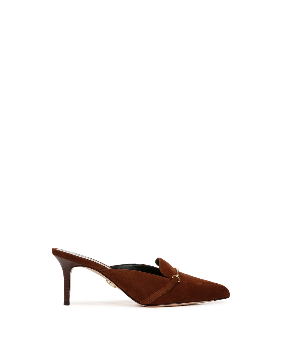 Mule Leslie en daim couleur cèdre | Veronica Beard