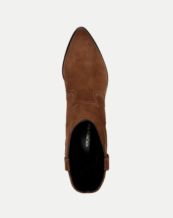 Cody Suede Western Bootie in Cedar | Veronica Beard