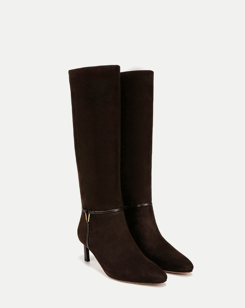 Kenzie Mid-Heel Tall Boot in Espresso | Veronica Beard