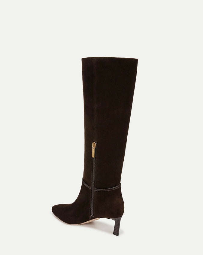 Kenzie Mid-Heel Tall Boot in Espresso | Veronica Beard
