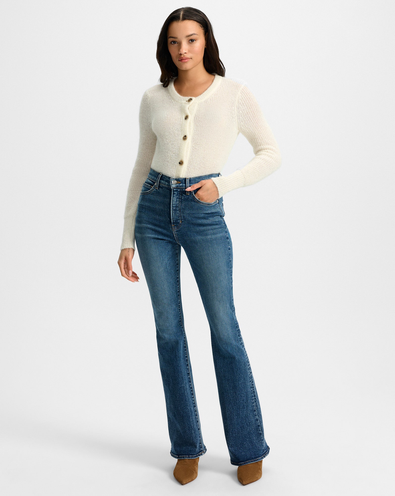 Beverly Skinny-Flare Jean in Rebel Blue Denim | Veronica Beard
