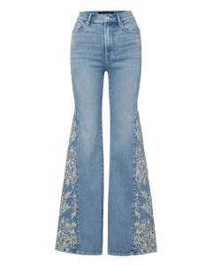 Joplin Embroidered Flare Jean in Light Wash Denim Silverwood Moon ...