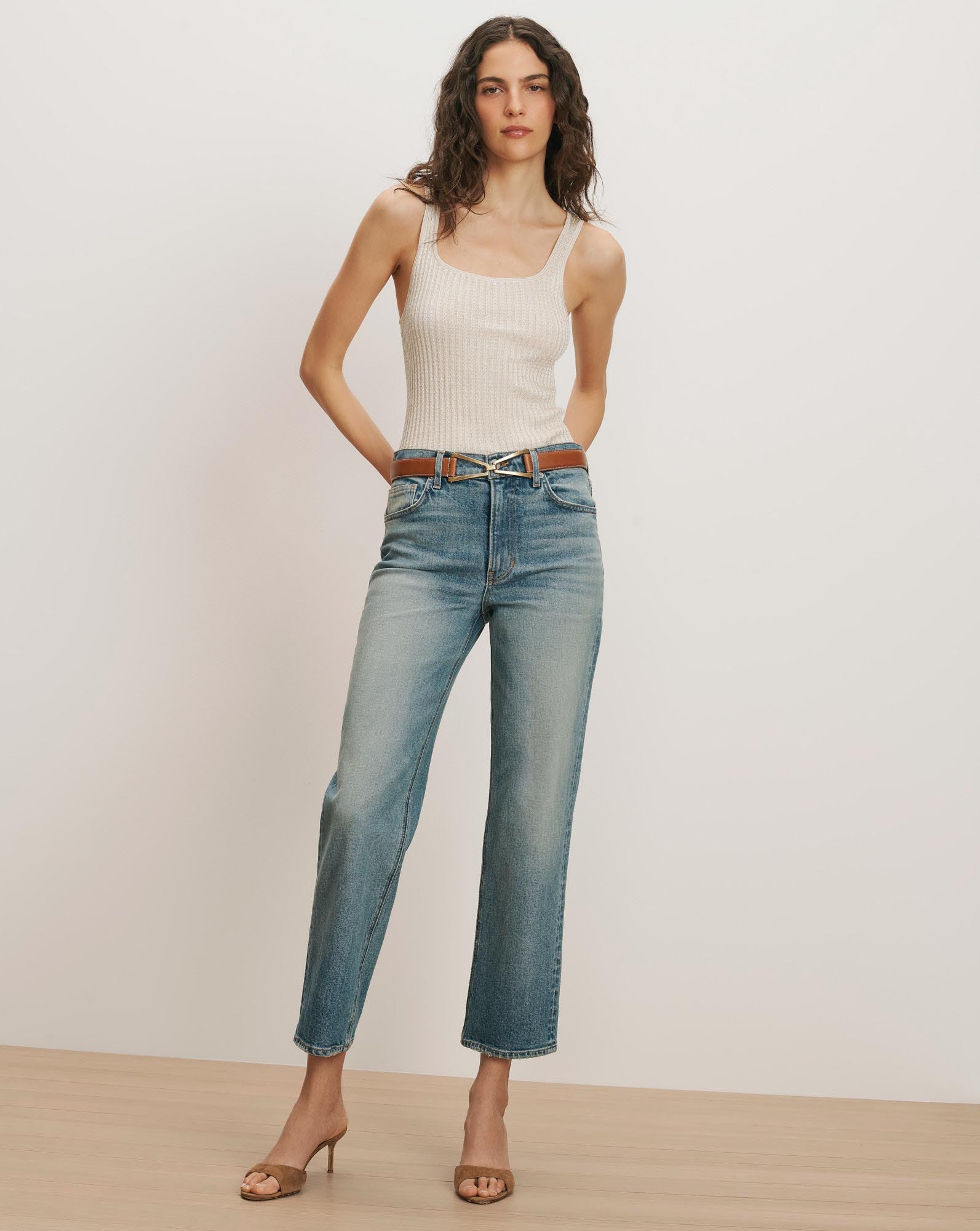 Leah Straight-Leg Jean in Light Wash Denim Jaw Drop | Veronica Beard