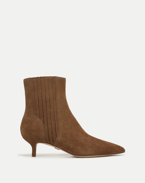 Lisa Kitten-Heel Ankle Boot in Hazelwood | Veronica Beard