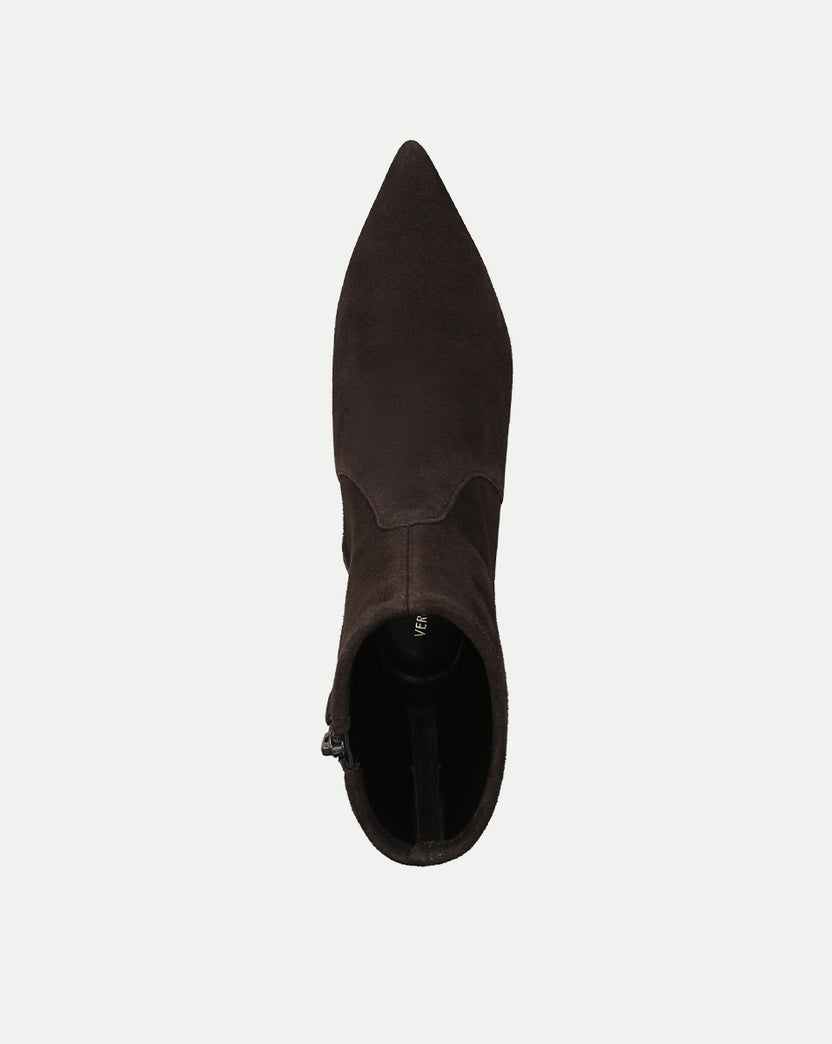 Lisa Stretch Kitten-Heel Ankle Boot in Espresso | Veronica Beard